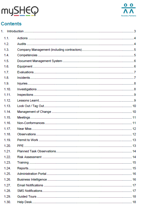 Safety Partners | MYSHEQ Module and Functionality Overview